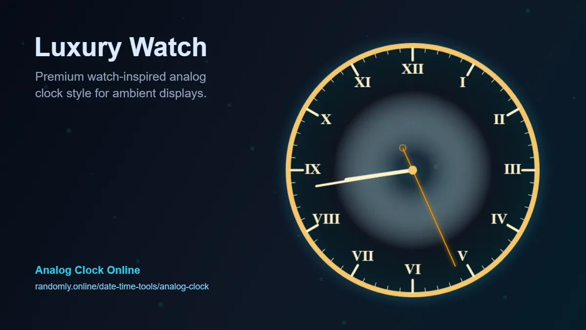 Analog Clock Online - Full Screen Clock with Seconds, Dark Mode ...