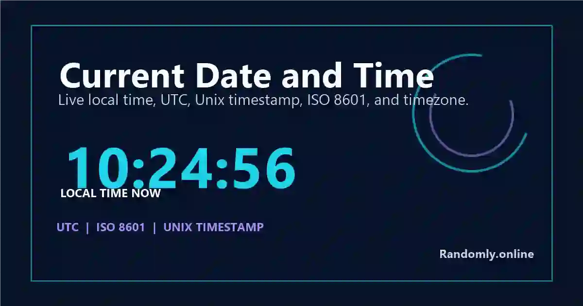 Current Date and Time Now - Live Clock & Timestamp